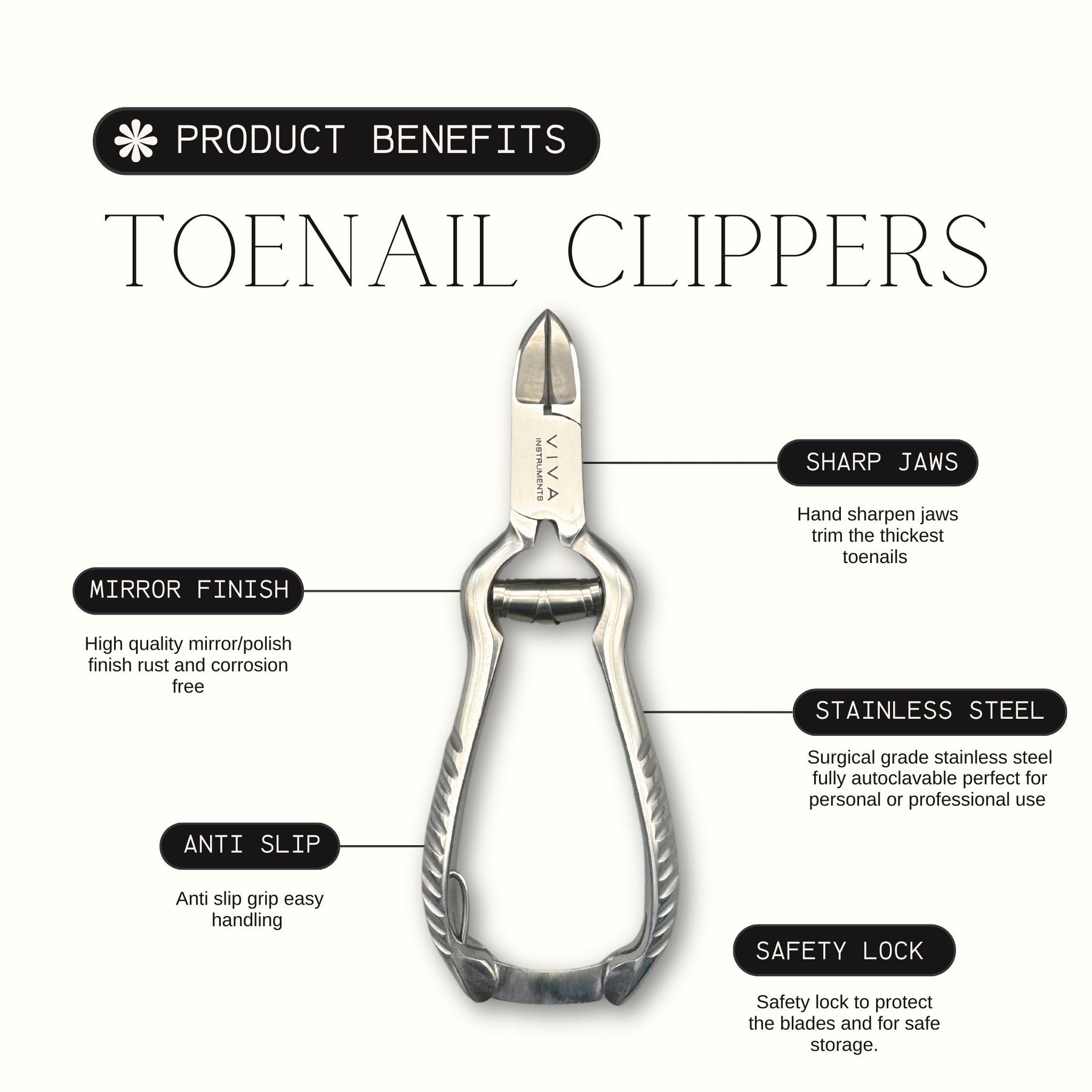 Toenail Clippers Nipper For Thick Nails Chiropodist Tools - Viva – VIVA ...